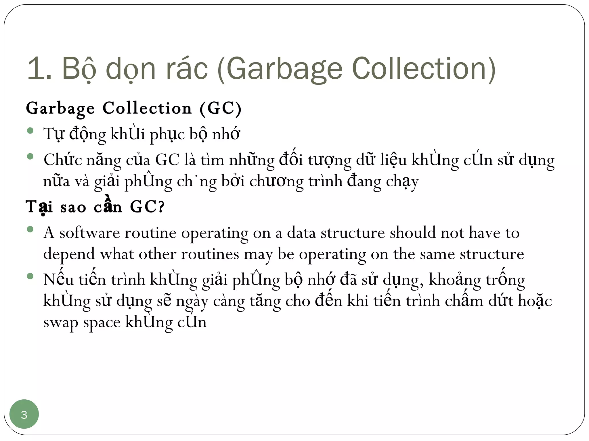 Basic Garbage Collection Techniques [ Vi] | PPT