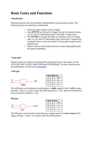 Basic gates and functions | DOCX