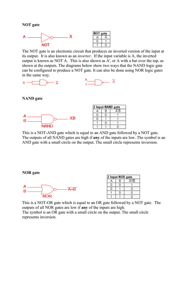 Basic gates and functions | DOCX