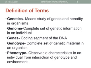 BASIC GENETICS, CLASSIFICATION OF GENETIC DISEASES AND SICKLE CELL ...