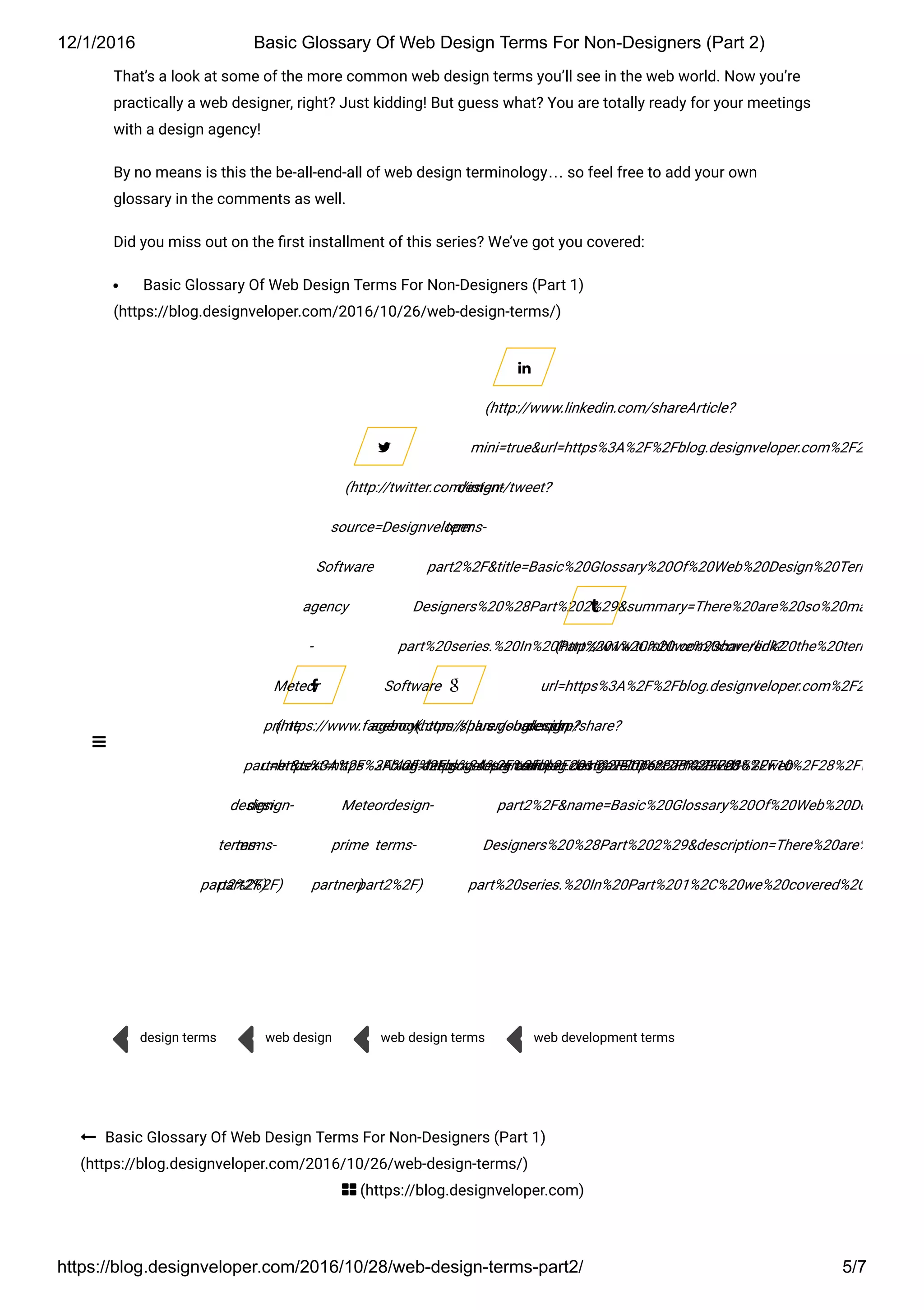 Basic glossary of web design terms for non designers (part 2) | PDF | Web Design and HTML | Internet