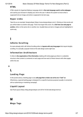 Basic glossary of web design terms for non designers (part 2) | PDF ...