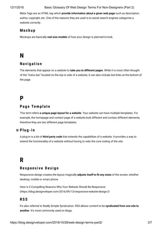 Basic glossary of web design terms for non designers (part 2) | PDF ...