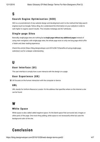 Basic glossary of web design terms for non designers (part 2) | PDF ...
