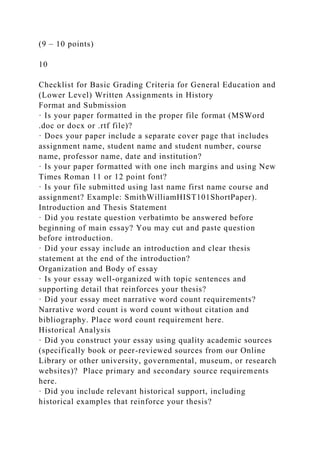 Basic Grading Criteria for General Education and (Lower Level) Wri.docx ...