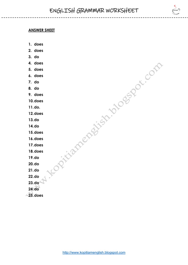 Basic grammar present simple(do / does) | PDF | Food & Drink