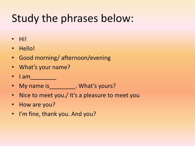 Basic greetings and introductions i | PPTX