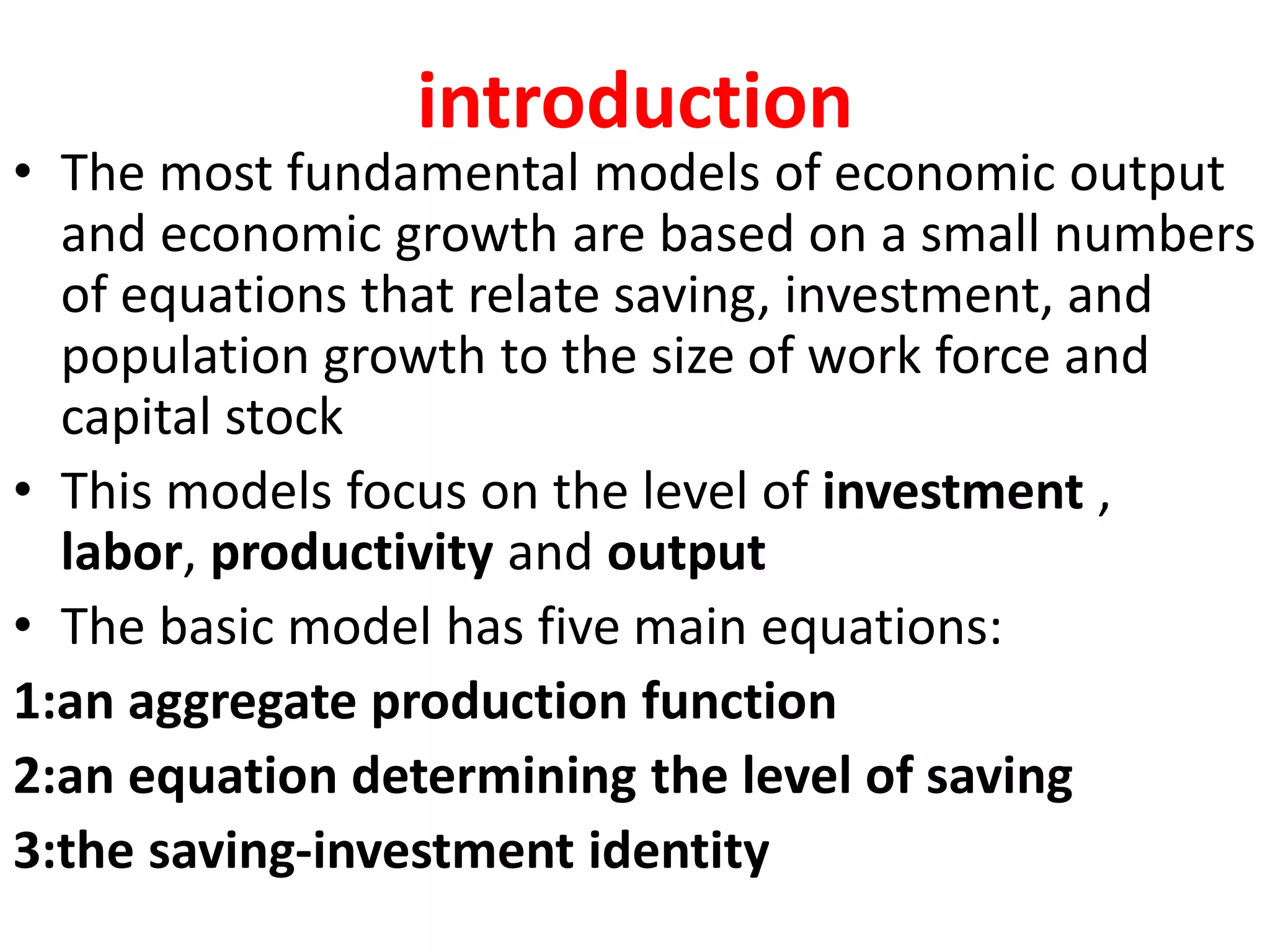 Basic growth model 2 | PPT