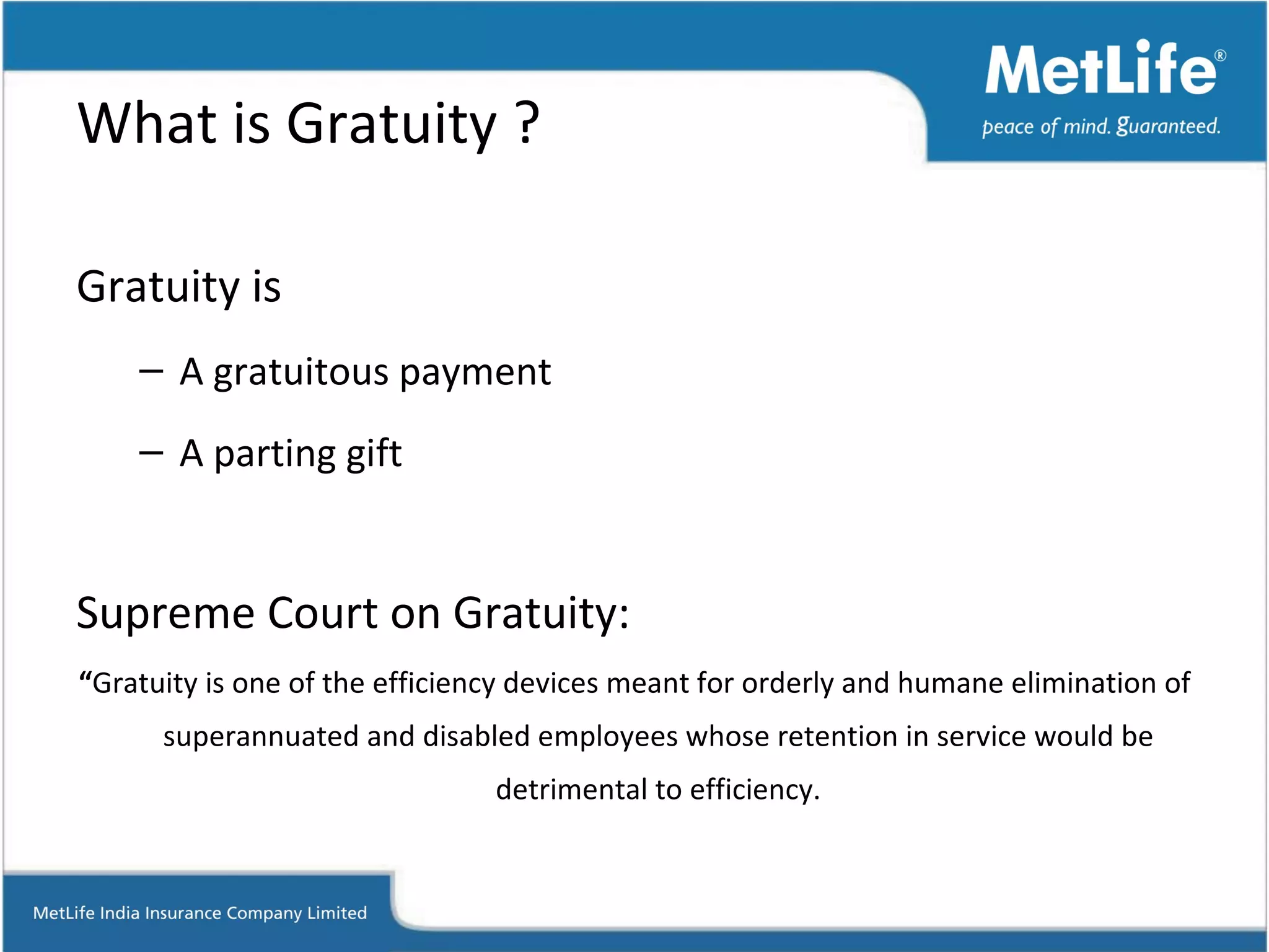 Basic gtl & gratuity training force 1 | PPT