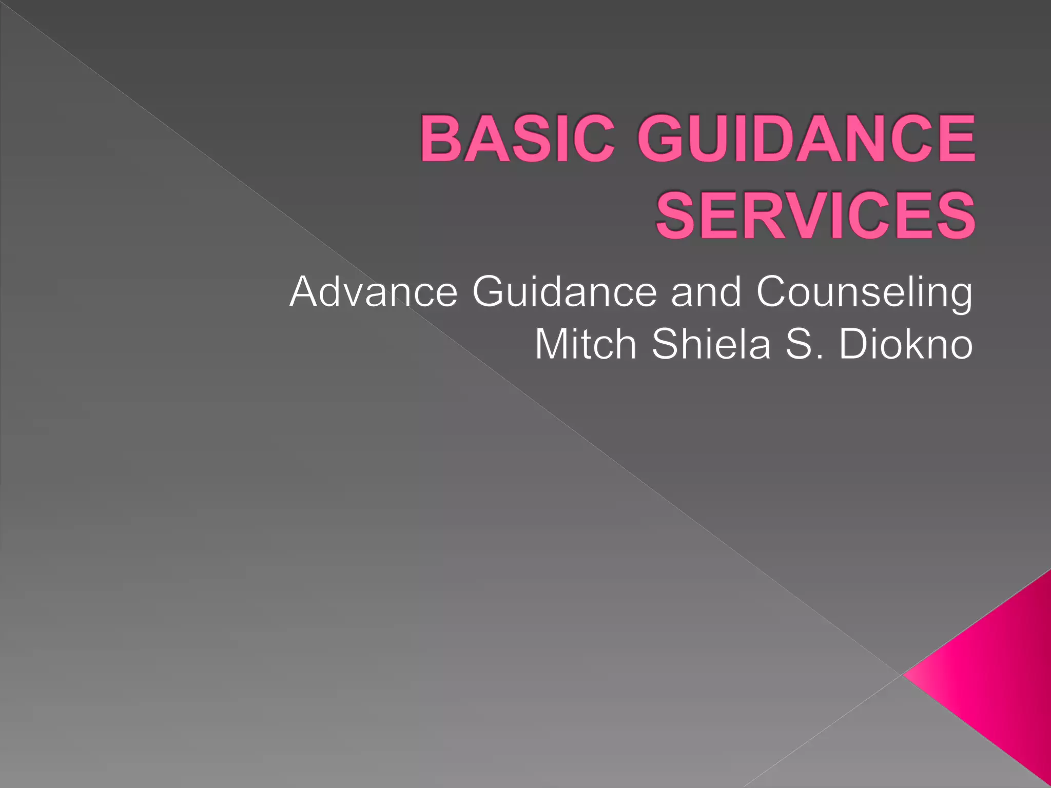 Basic guidance services | PPTX