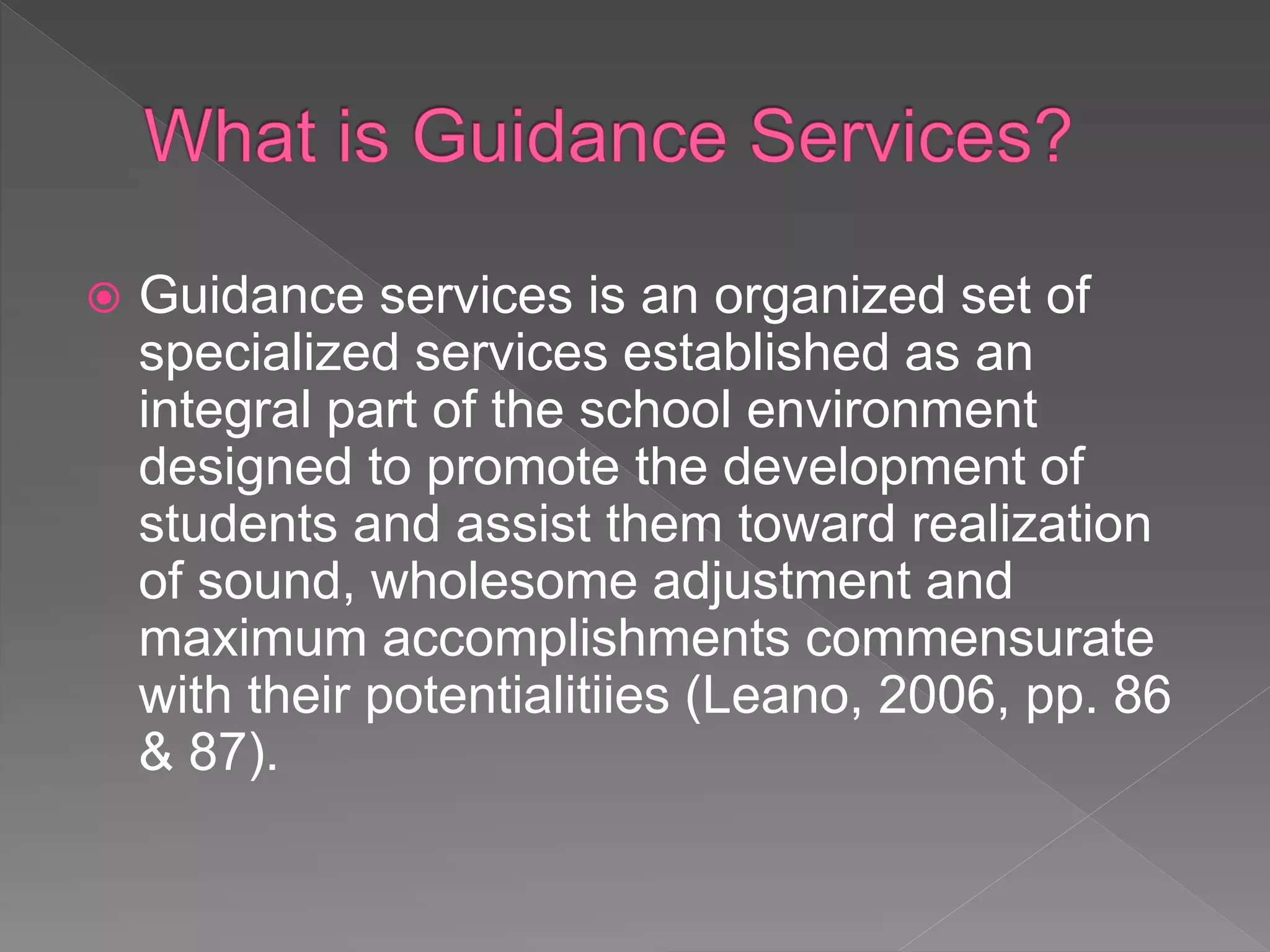 Basic guidance services | PPTX