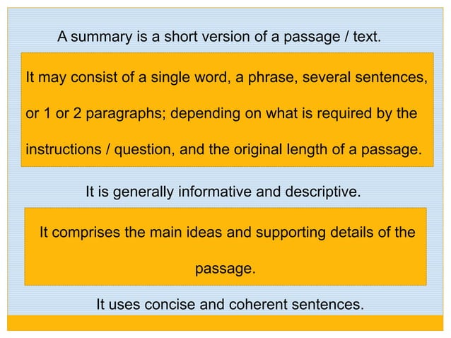 Basic guidelines for writing summaries | PPTX