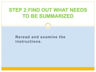 Basic guidelines for writing summaries | PPTX