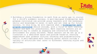 Basic Guide of -Kindergarten math program | PPT