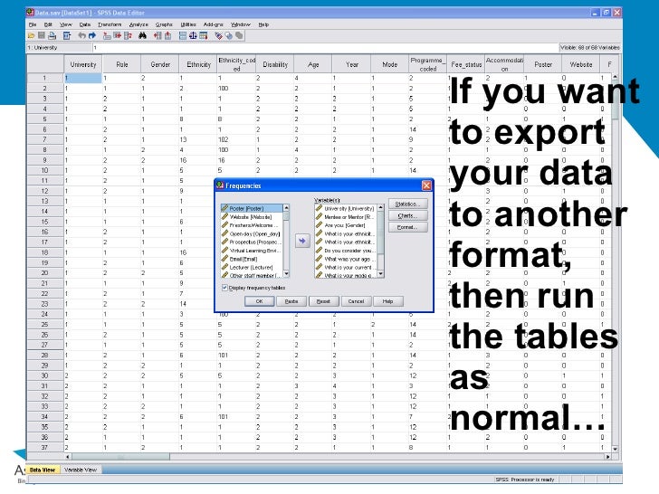 Basic guide to SPSS