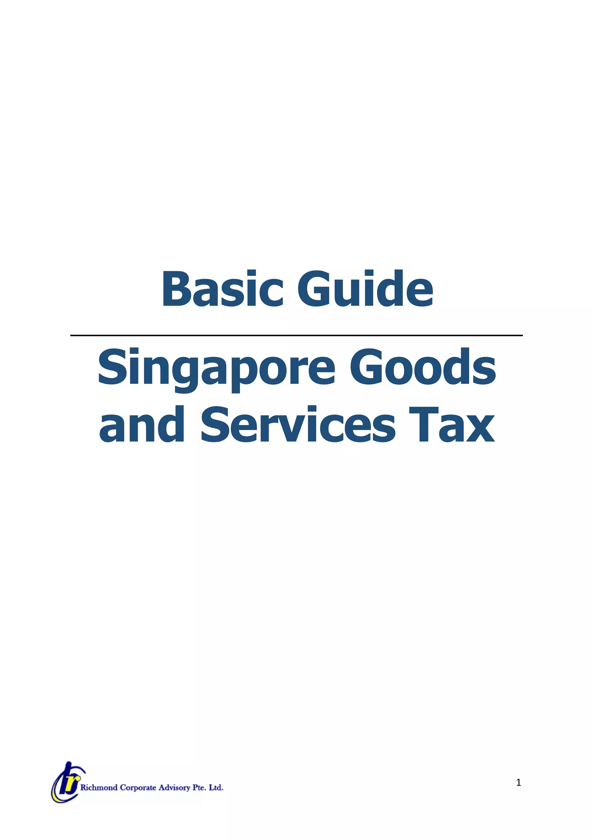Basic Guide To Singapore GST | PDF