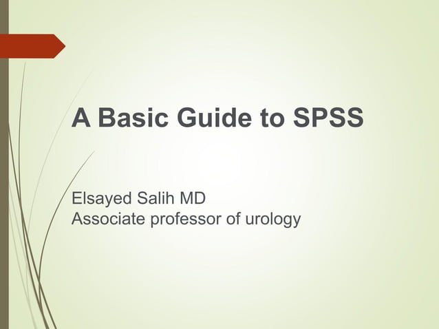 Basic guide to spss | PPT