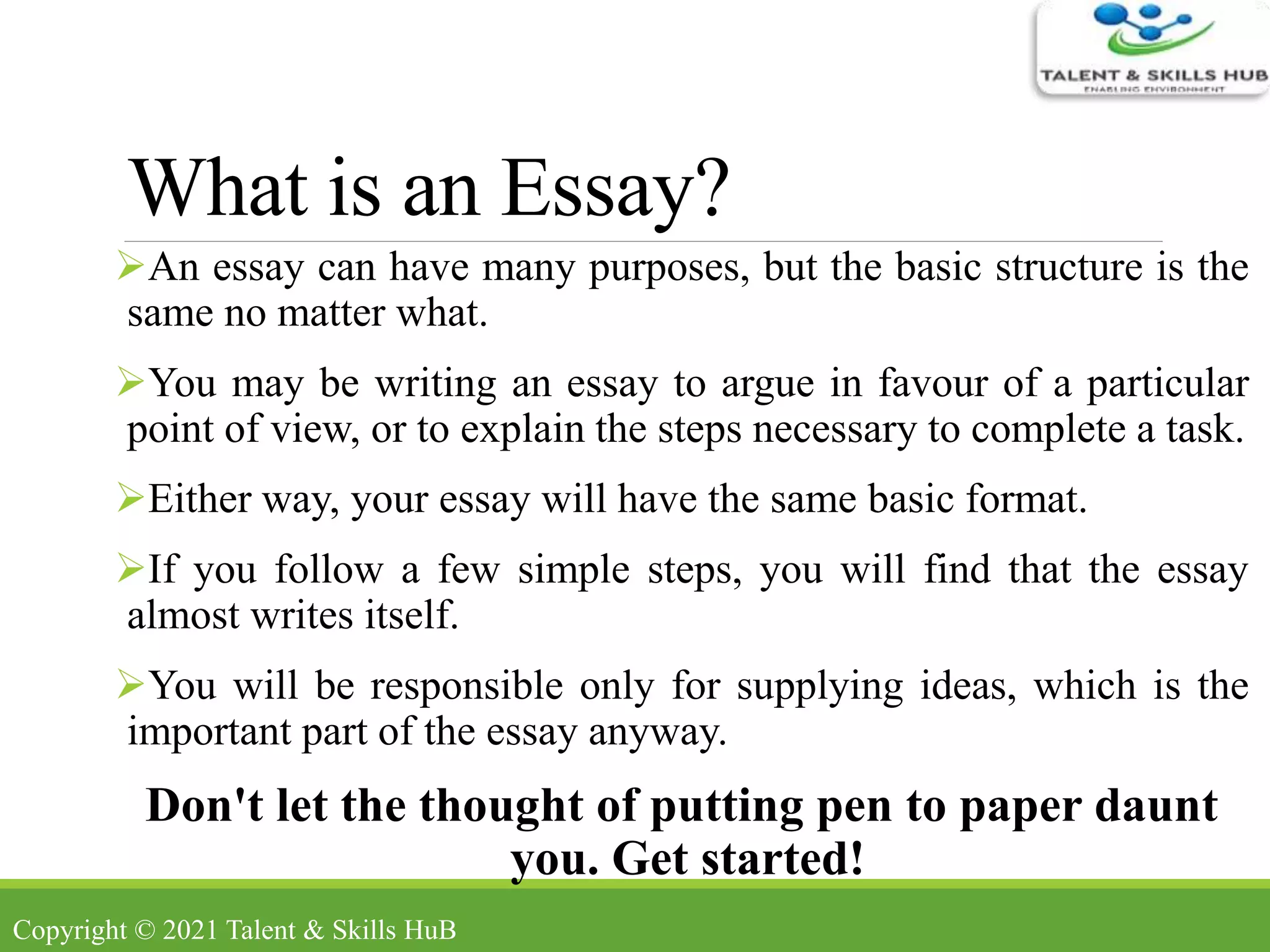 Basic Guide to Writing an Essay | PPT | Education