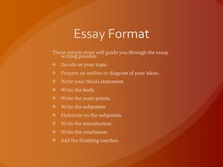 Basic guide to writing an essay | PPTX
