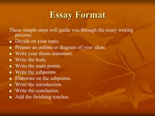 Basic guide to writing an essay[1] | PPT