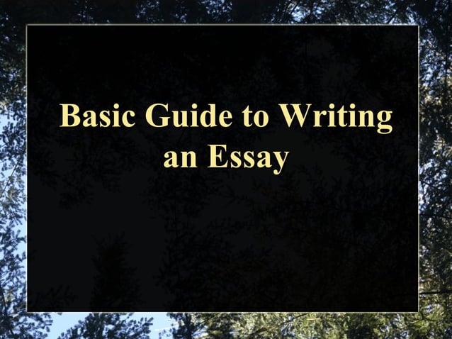 Basic guide to writing an essay | PPT