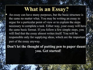 Basic guide to writing an essay | PPT