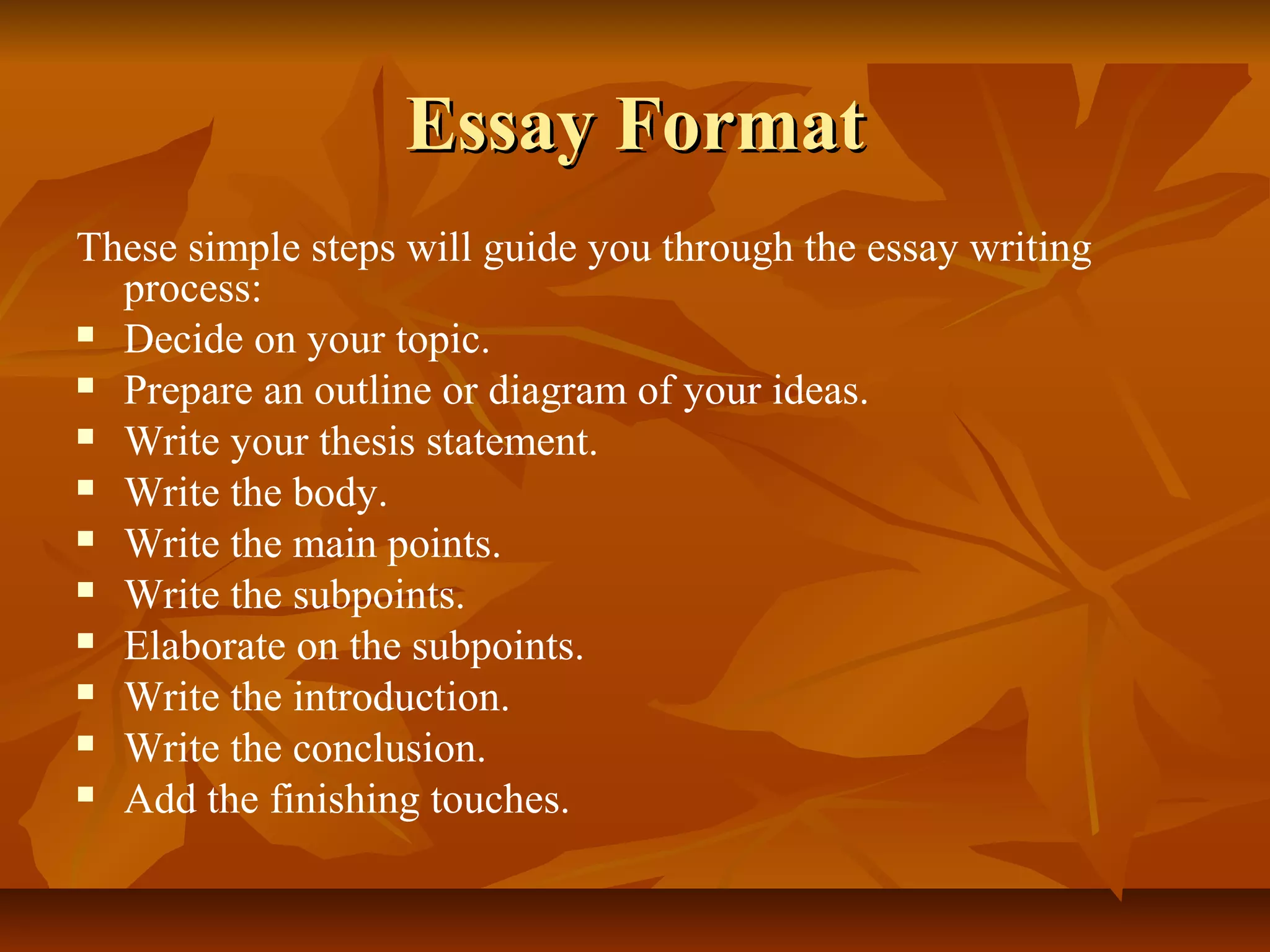 Basic guide to writing an essay[1] | PPT