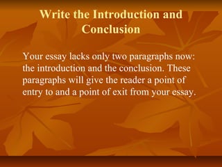 Basic guide to writing an essay[1] | PPT