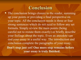 Basic guide to writing an essay[1] | PPT