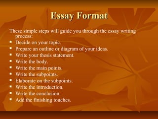 Basic guide to writing an essay[1] | PPT