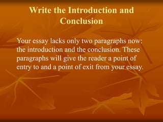 Basic Guide to Writing an Essay[1].ppt | Homework and Study | Education