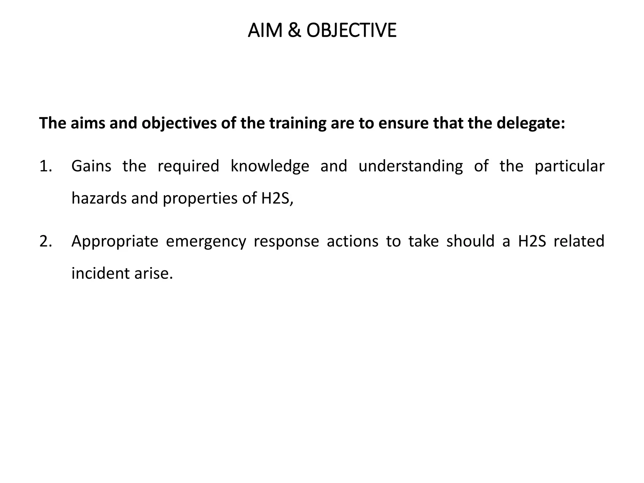 Basic H2S training | PPTX