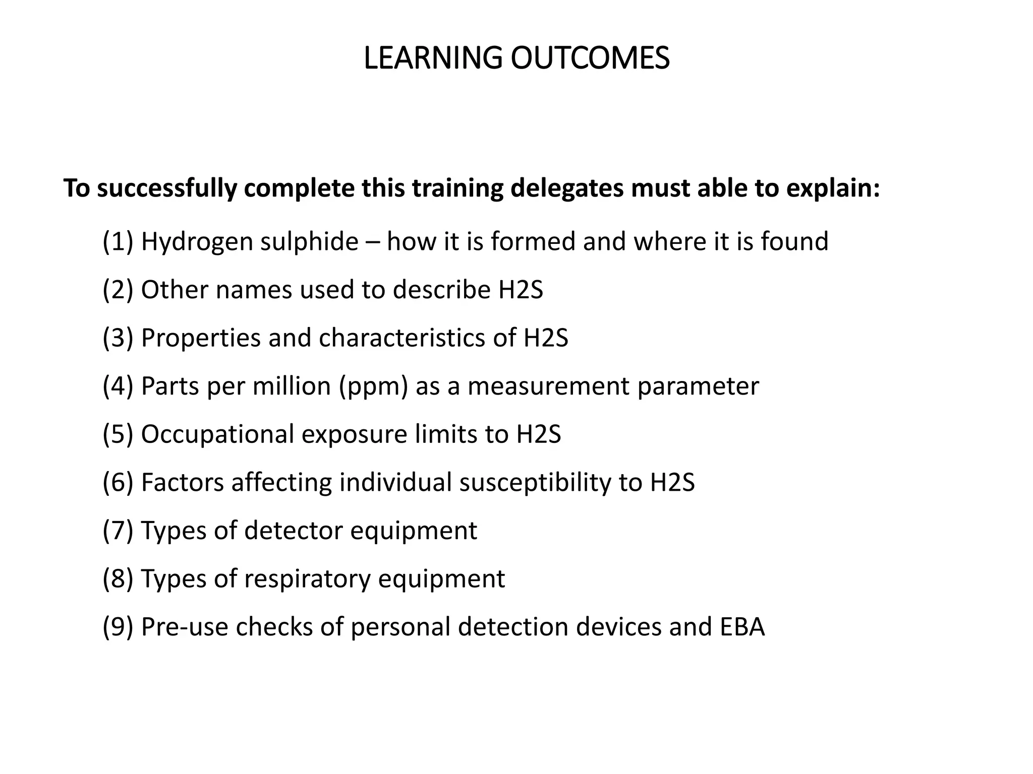 Basic H2S training | PPTX