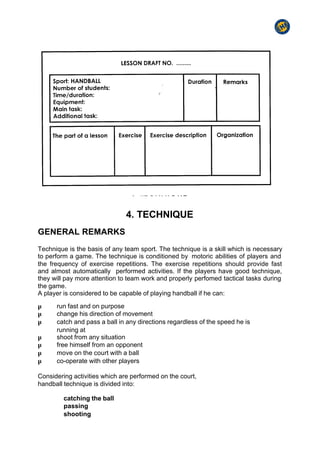 Basic handball methods | PDF