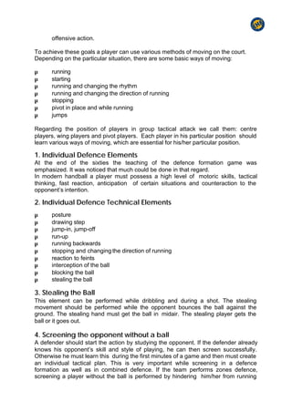 Basic handball methods | PDF