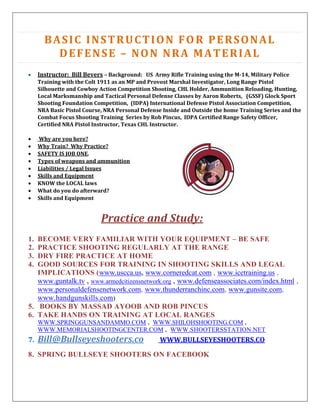 Basic handgun personal defense class 03 oct2015 | PDF