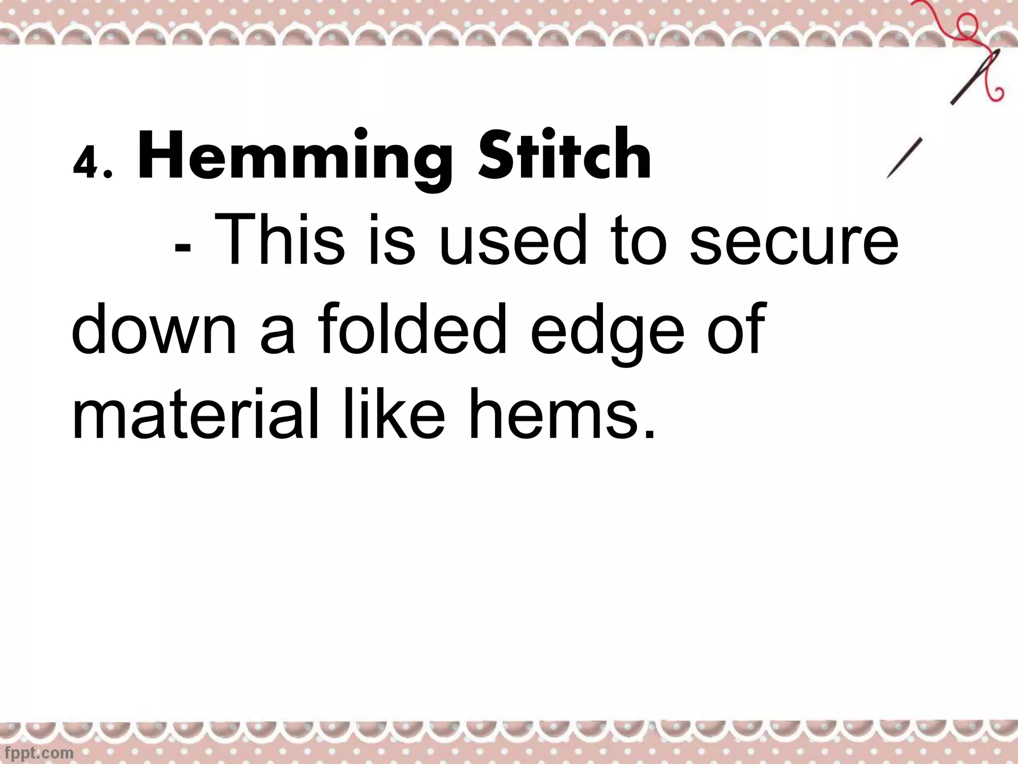 Basic hand stiches | PPT