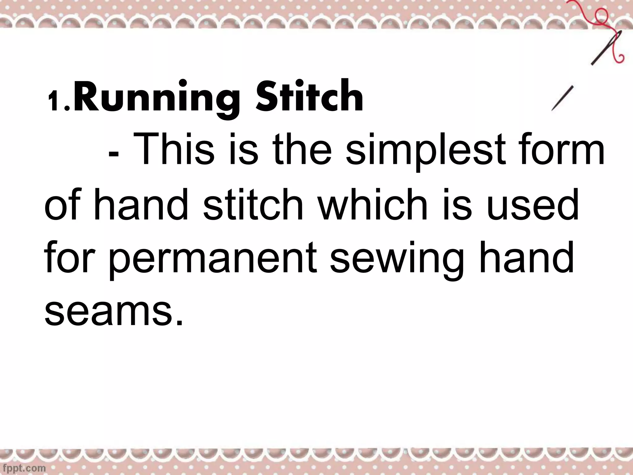 Basic hand stiches | PPT
