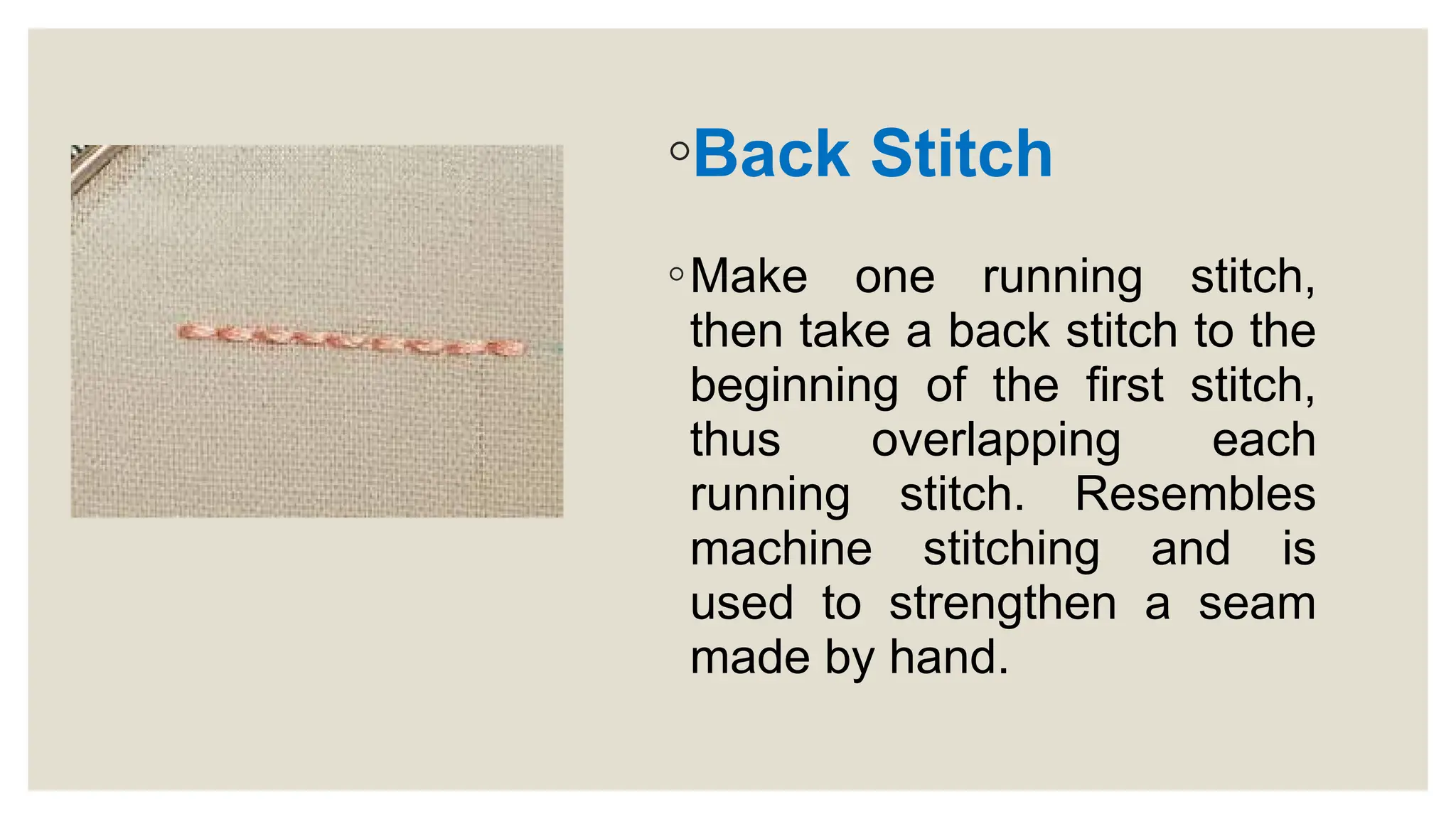 Basic Hand stiches in dressmaking grade 8 level | PPTX
