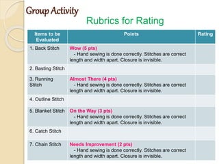 Basic Hand Stitches | PPTX