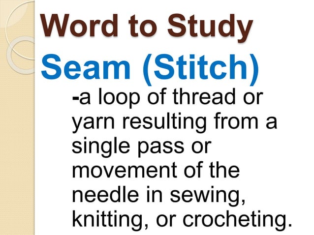 Basic Hand Stitches | PPTX