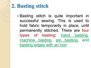 Basic Hand Stitches | PPTX