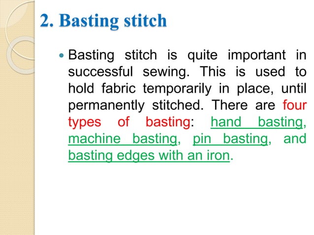 Basic Hand Stitches | PPTX