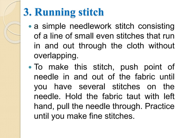 Basic Hand Stitches | PPTX