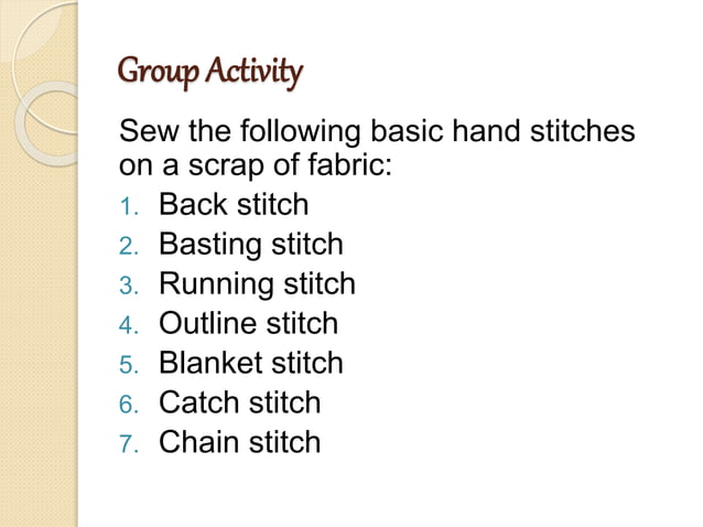 Basic Hand Stitches | PPT