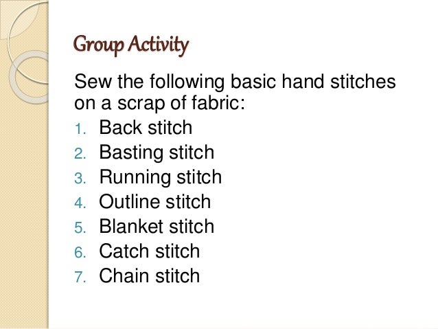 Basic Hand Stitches