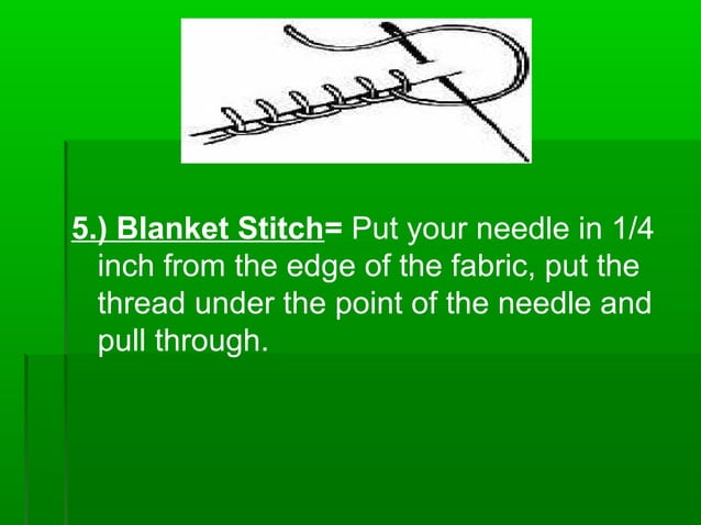 K to 12 Tailoring/Dressmaking - Basic Hand Stitches | PPT