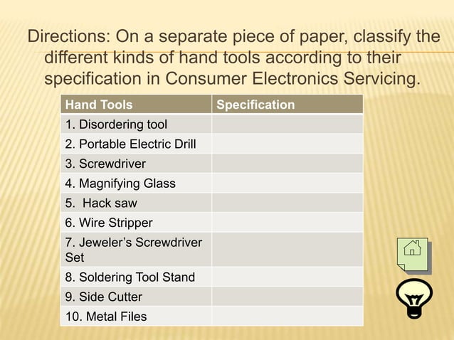 Basic hand tools (Electronics Technology) | PPTX | Jewelry Making ...