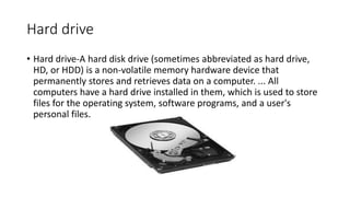 Basic hardware components.pptx | Digital Audio | Computer Software and ...
