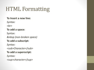 BASIC HTML | PPT